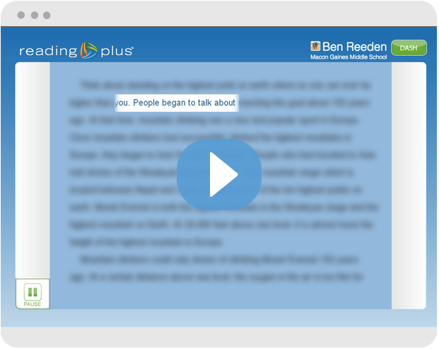 Personalized Practice – Reading Plus